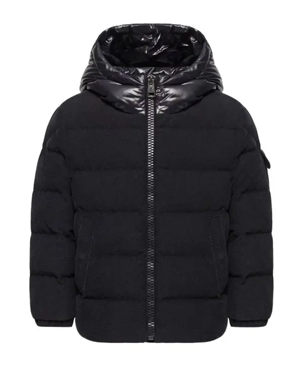 Moncler Larm Hooded Velvet Down Jacket - Midnight Blue