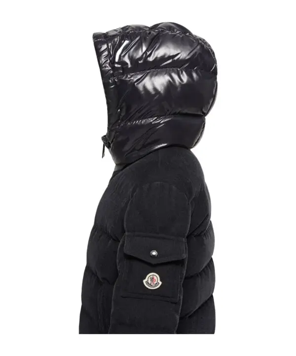 Moncler Larm Hooded Velvet Down Jacket