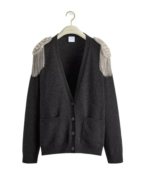 Dior Oversized Cardigan With Embroidered Epaulets