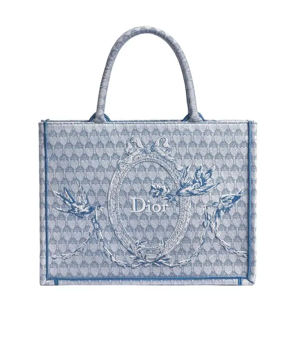 Dior Qixi Medium Book Tote With Strap - Blue