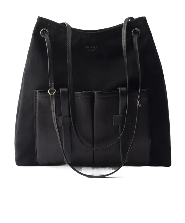 Prada Route Large Canvas And Leather Bag