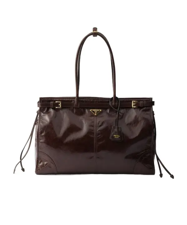 Prada Bonnie Extra-large Leather Bag - Dark Brown