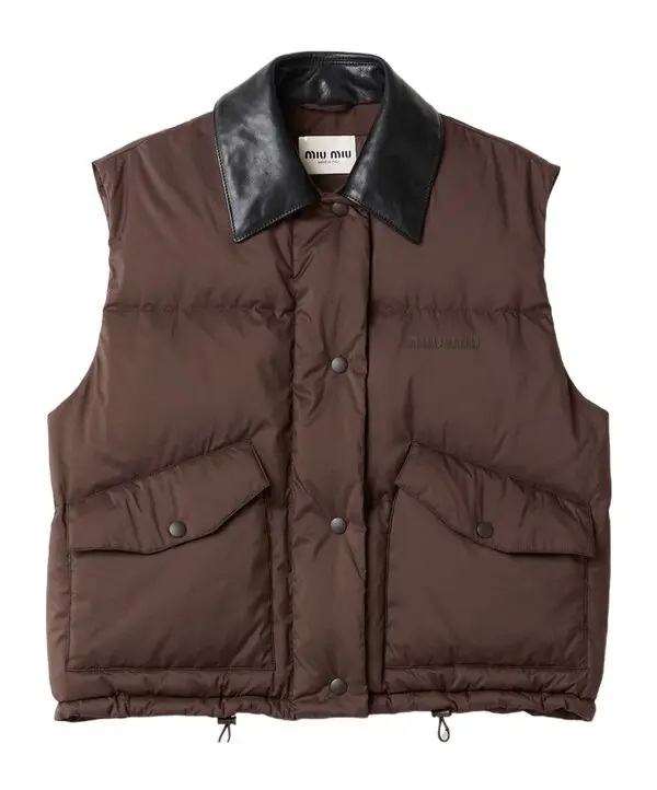 Miu Miu Technical Pongé Down Vest