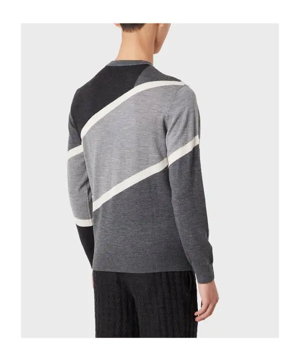 Emporio Armani Crewneck Longsleeve Knit Top - Grey