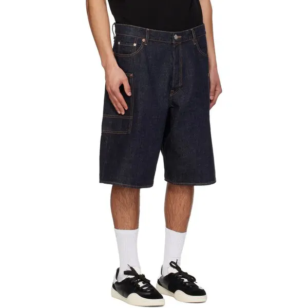 Kenzo Monkey Fit Short In Japanese Denim