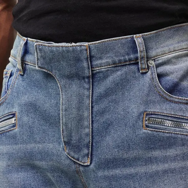 Balmain Washed Bikerstyle Denim Pants
