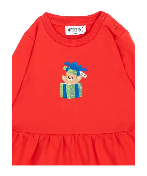 Moschino Teddy-print Flared Dress