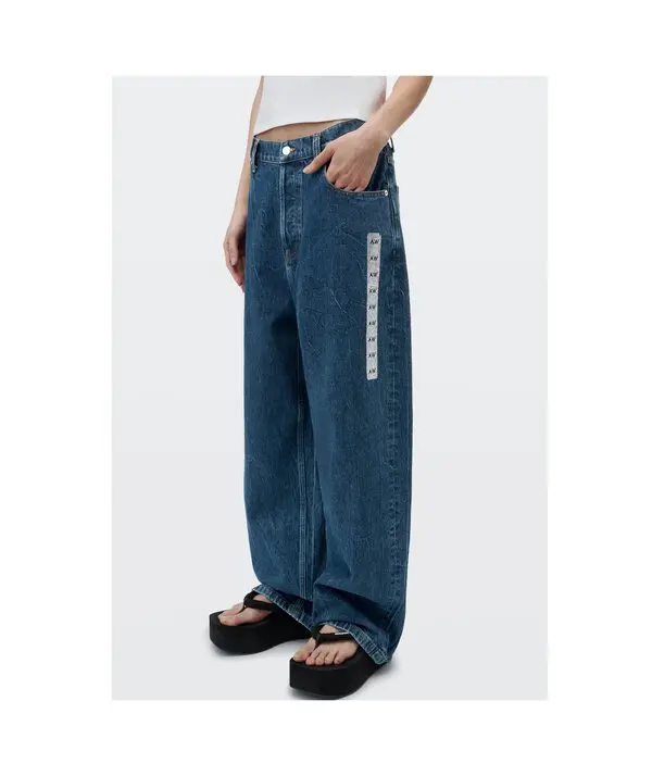 Alexander Wang Crystal-embellished Wide-leg Jeans