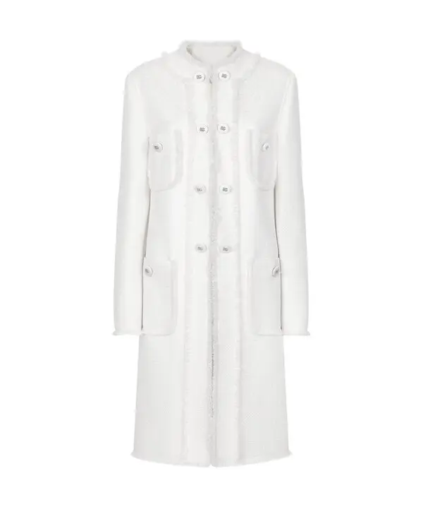 Dolce & Gabbana Single-breasted Tweed Coat