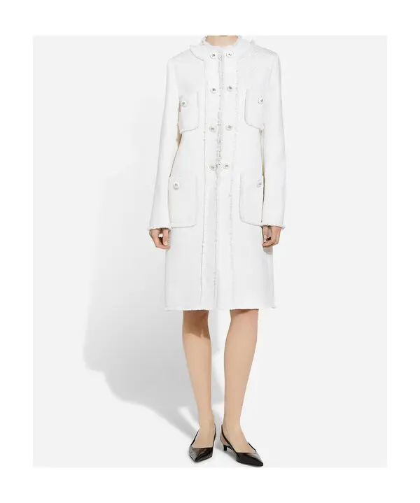 Dolce & Gabbana Single-breasted Tweed Coat