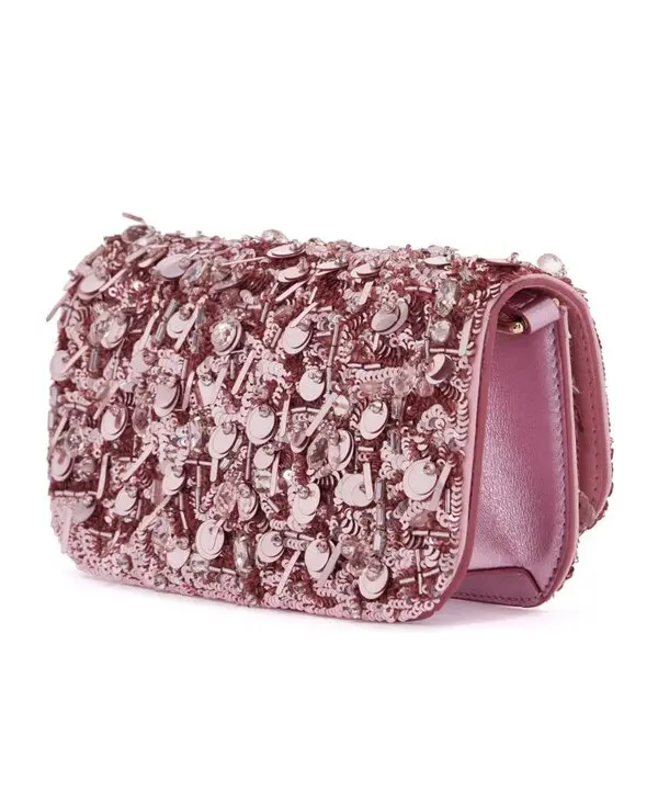 Dolce & Gabbana Dolce Gabbana All-over Embellished Foldover Top Crossbody Bag