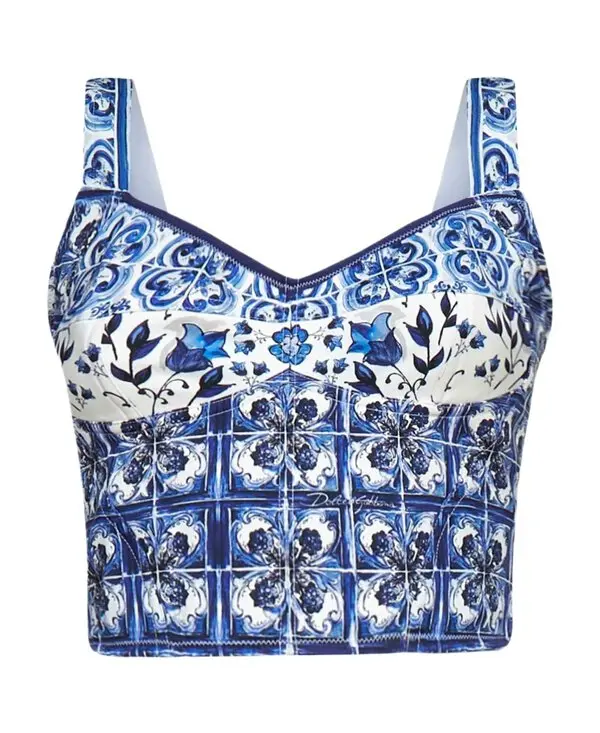 Dolce & Gabbana Dolce Gabbana Allover Printed Cropped Top