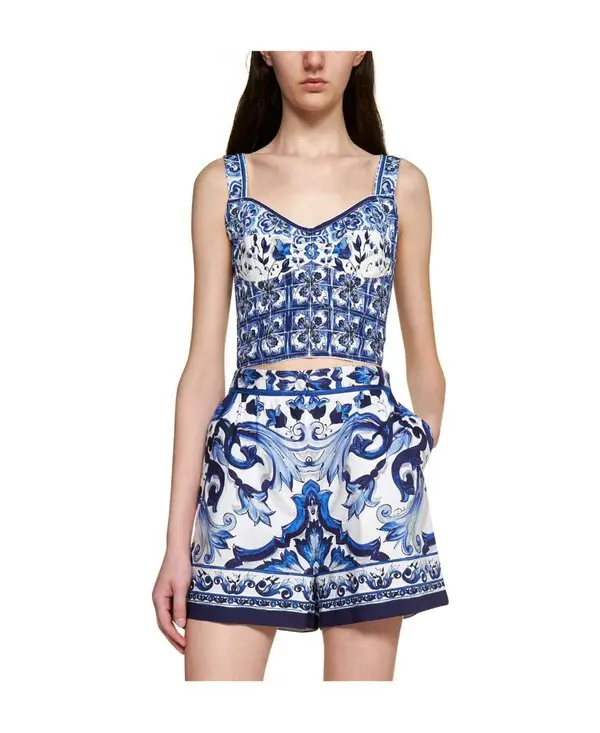 Dolce & Gabbana Dolce Gabbana Allover Printed Cropped Top