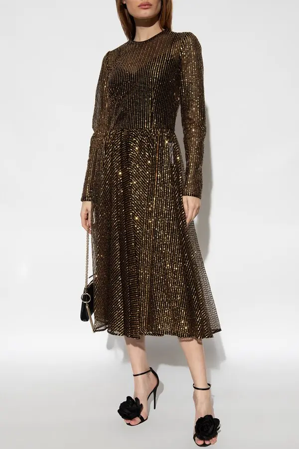 Dolce & Gabbana Dolce Gabbana Sequinned Flared Midi Dress