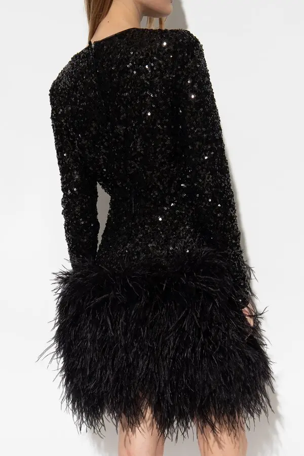 Dolce & Gabbana Feather-trim Sequinned Minidress