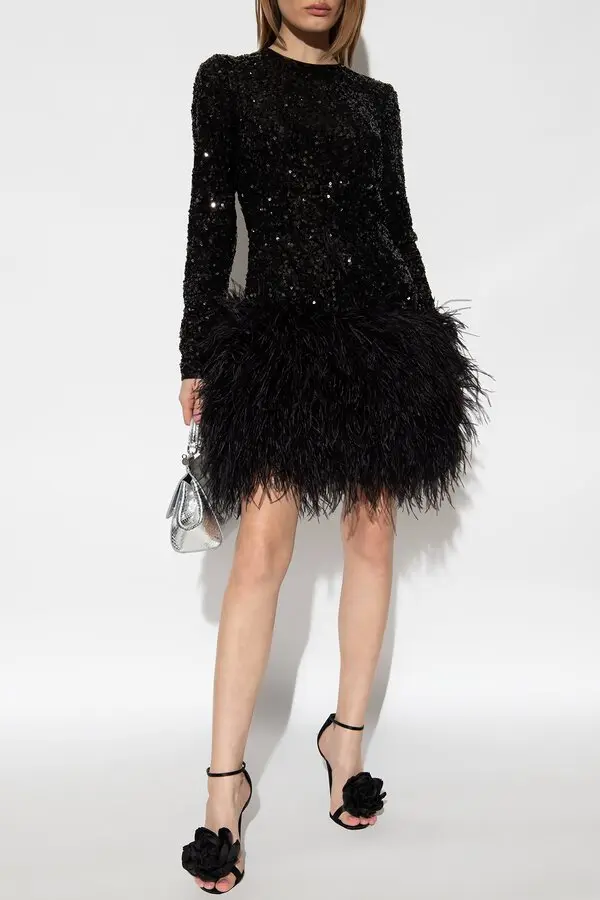 Dolce & Gabbana Feather-trim Sequinned Minidress