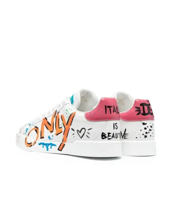 Dolce & Gabbana Portofino Painted Lace-up Sneakers