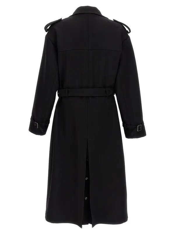 Dolce & Gabbana Dolce Gabbana Double Breasted Trench Coat - Black