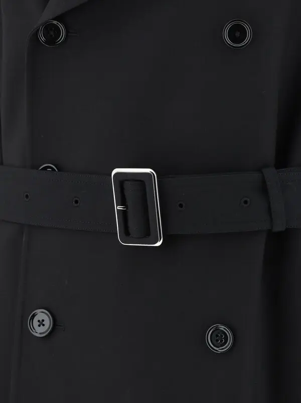 Dolce & Gabbana Dolce Gabbana Double Breasted Trench Coat - Black