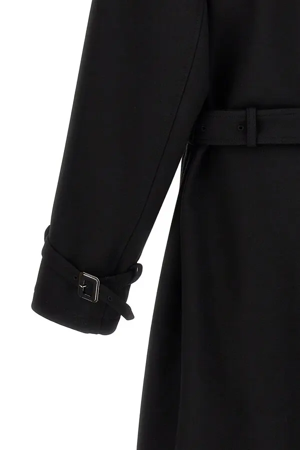 Dolce & Gabbana Dolce Gabbana Double Breasted Trench Coat - Black
