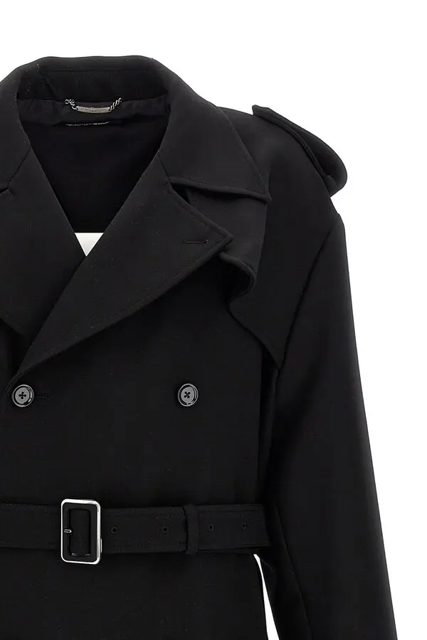 Dolce & Gabbana Dolce Gabbana Double Breasted Trench Coat - Black