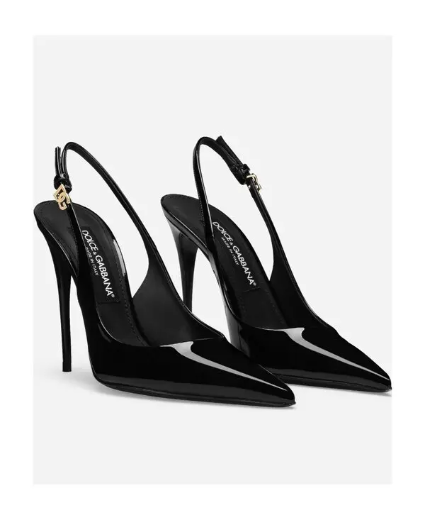 Dolce & Gabbana Dolce Gabbana Dg Logo Plaque Pointed Toe Slingbacks