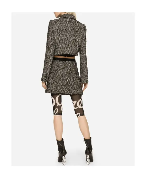 Dolce & Gabbana Tweed Cropped Button-up Jacket