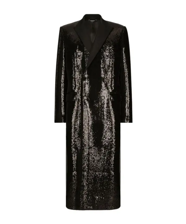 Dolce & Gabbana Dolce Gabbana Sequined Double-breasted Coat