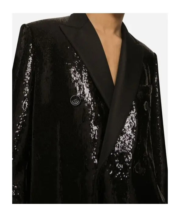 Dolce & Gabbana Dolce Gabbana Sequined Double-breasted Coat