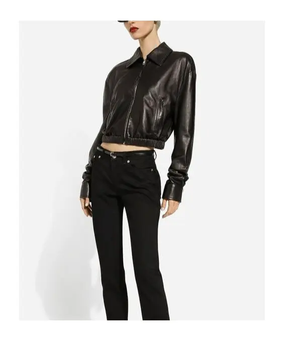 Dolce & Gabbana Logo-appliqu Leather Jacket