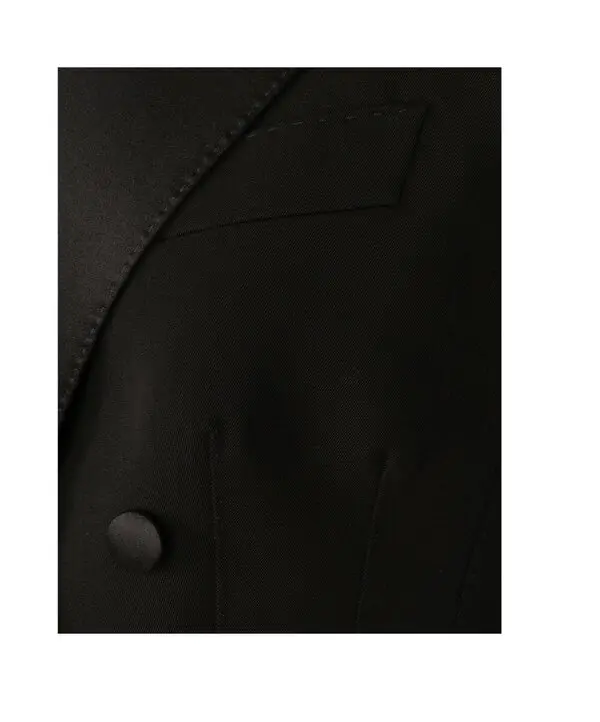 Dolce & Gabbana Dolce Gabbana Double-breasted Cropped Gabardine Tuxedo Jacket