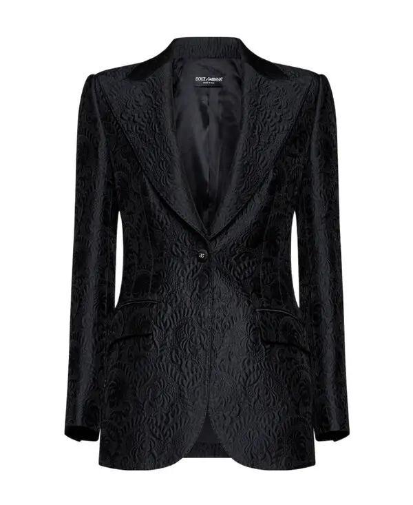Dolce & Gabbana Dolce Gabbana Floral Jacquard Single-breasted Blazer