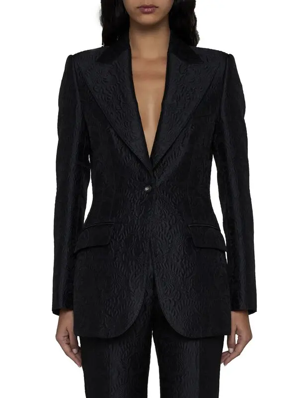 Dolce & Gabbana Dolce Gabbana Floral Jacquard Single-breasted Blazer
