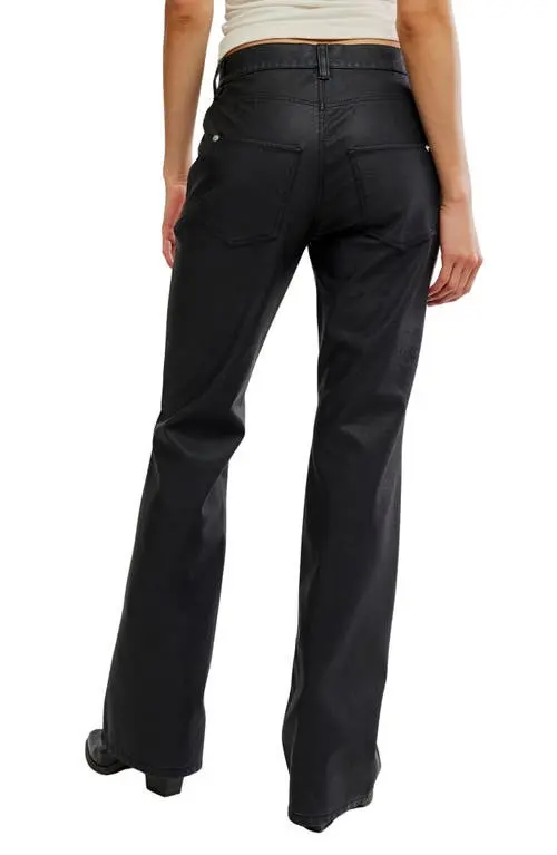 Free People Double Knot High Waist Faux Leather Bootcut Jeans