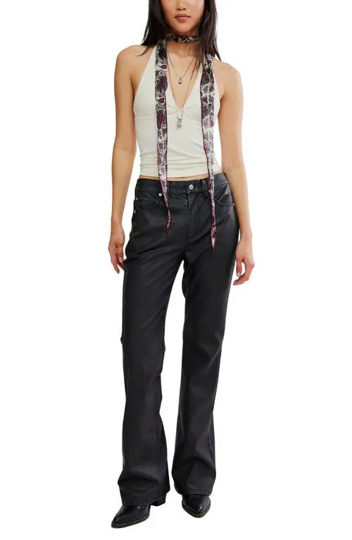Free People Double Knot High Waist Faux Leather Bootcut Jeans