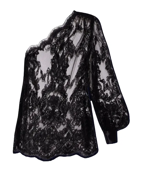 Dolce & Gabbana Dolce Gabbana Chantilly Lace One-shoulder Blouse