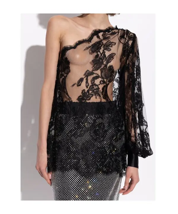 Dolce & Gabbana Dolce Gabbana Chantilly Lace One-shoulder Blouse