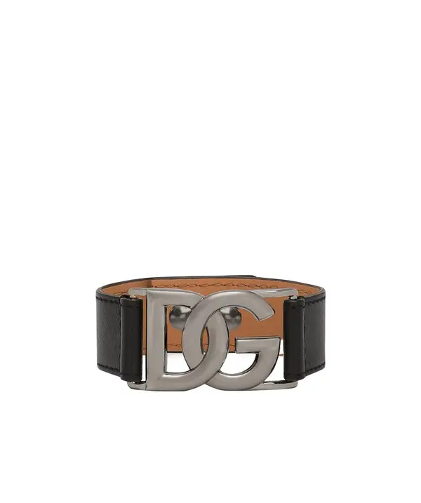 Dolce & Gabbana Logo-plaque Leather Bracelet