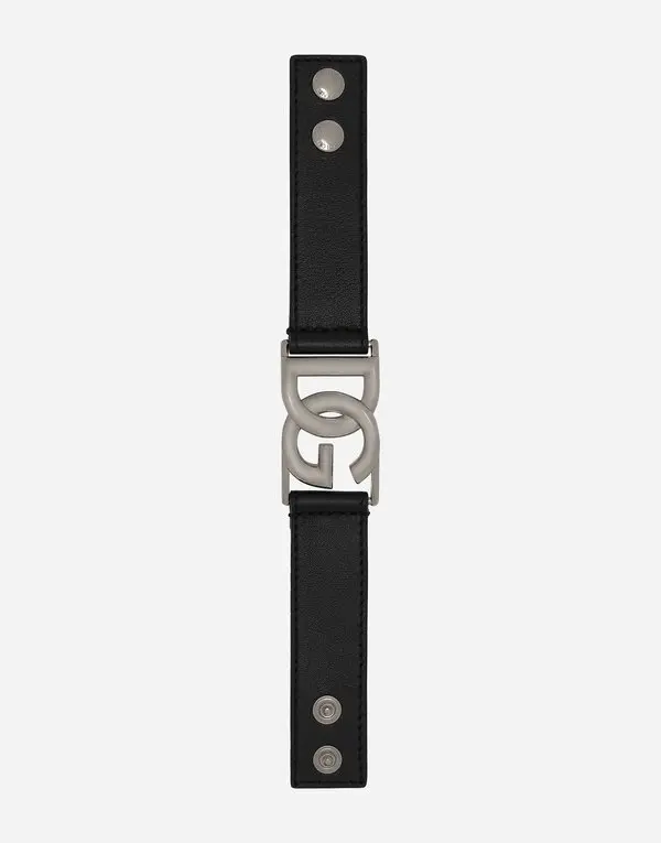 Dolce & Gabbana Logo-plaque Leather Bracelet