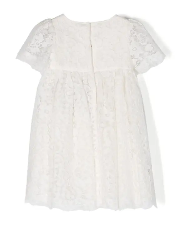 Dolce & Gabbana Logo-patch Floral-lace Dress