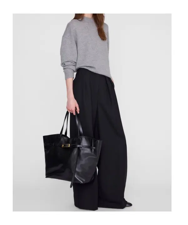 ANINE BING Small Elly Buckled Leather Tote Bag
