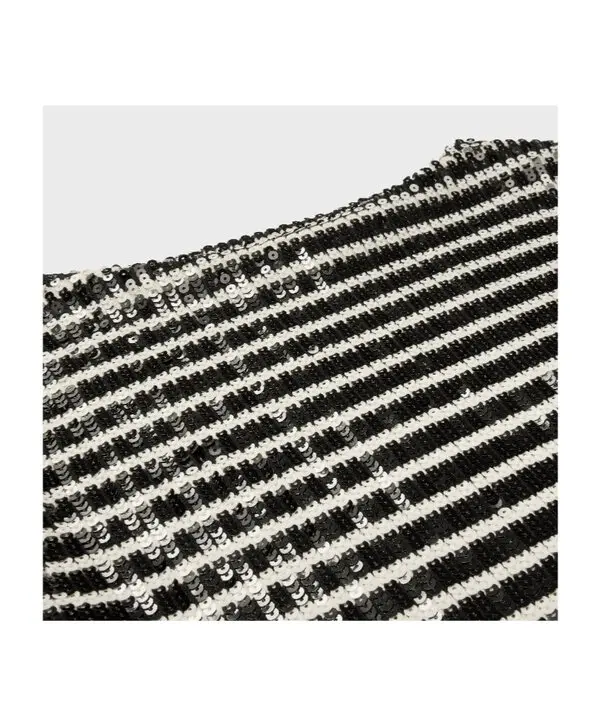 Celine Embroidered Boat Neck Marinière Sweater In Wool