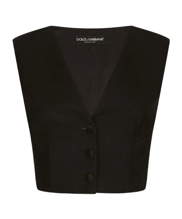 Dolce & Gabbana Dolce Gabbana Corset Detailed Cropped Cady Waistcoat