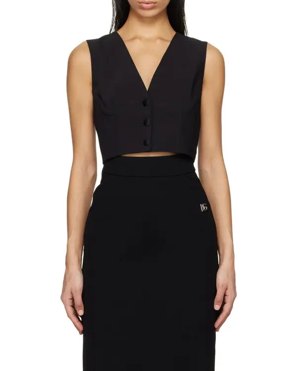 Dolce & Gabbana Dolce Gabbana Corset Detailed Cropped Cady Waistcoat