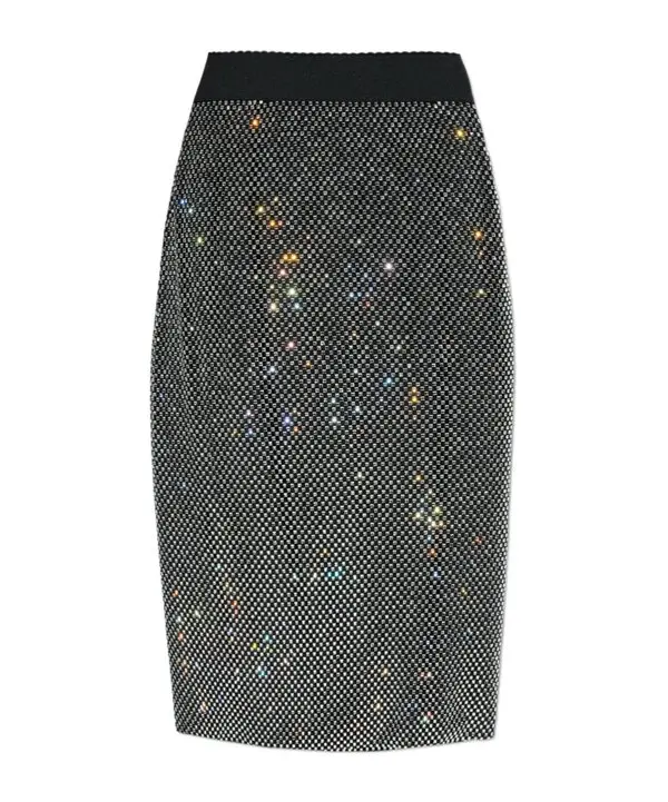 Dolce & Gabbana Dolce Gabbana Embellished Calf-length Mesh Skirt