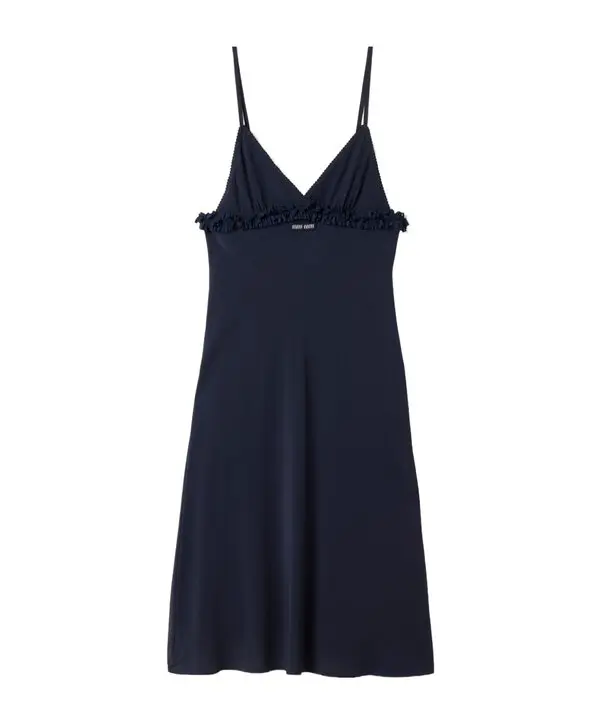 Miu Miu Embroidered Marocain Crepe Dress