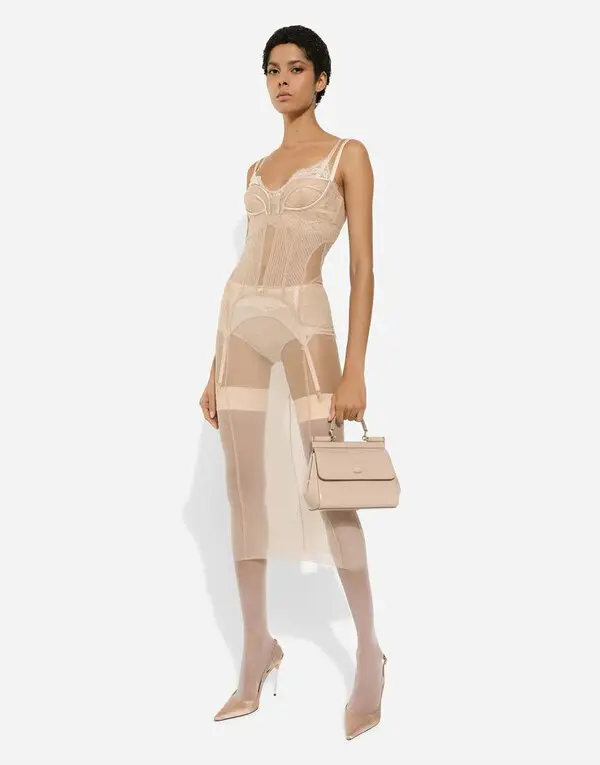 Dolce & Gabbana Dolce Gabbana Polished Small Sicily Bag - Nude