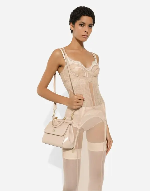 Dolce & Gabbana Dolce Gabbana Polished Small Sicily Bag - Nude