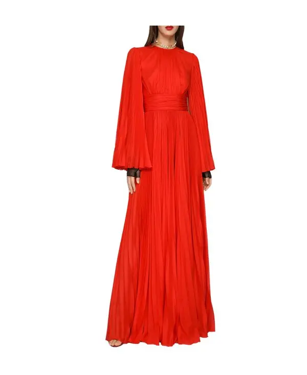 Dolce & Gabbana Slit-sleeved Pleated Gown