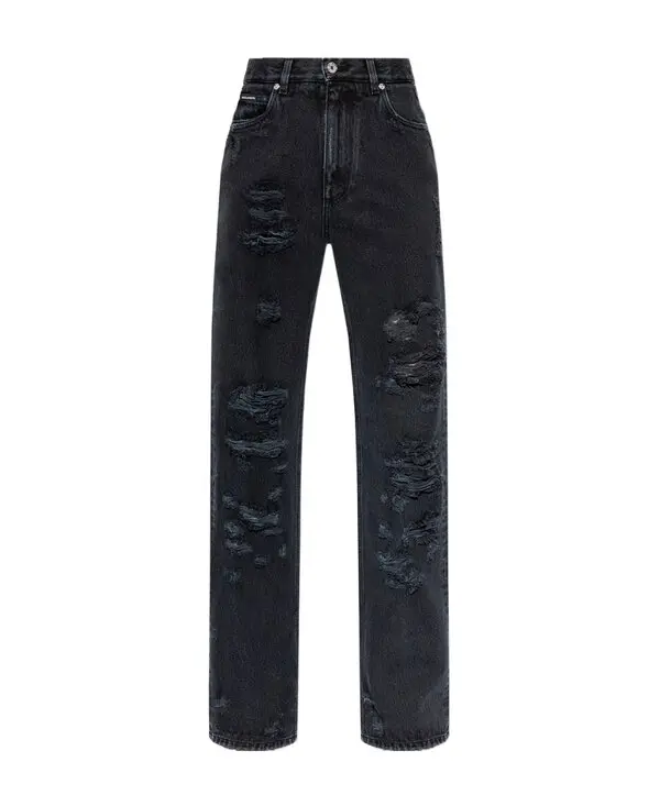 Dolce & Gabbana Dolce Gabbana High-waist Distressed Jeans